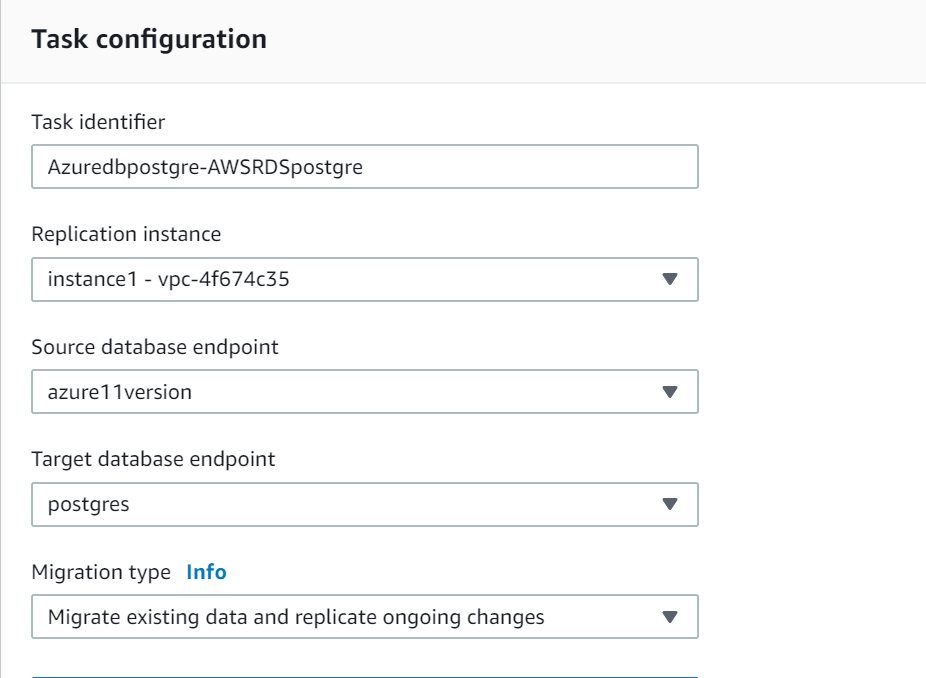 Steps to migrate data from Azure postgreSQL to AWS RDS PostgreSQL using ...