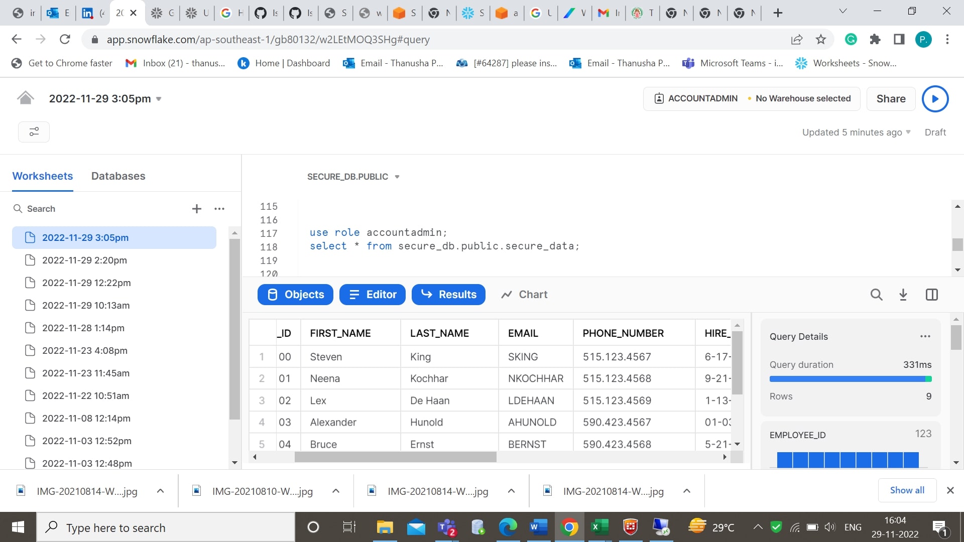 Data masking using column level security and row access policy in ...
