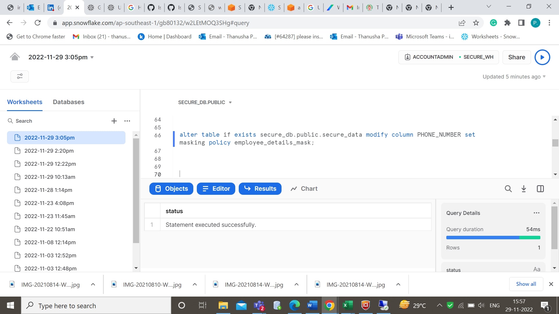 Data masking using column level security and row access policy in ...